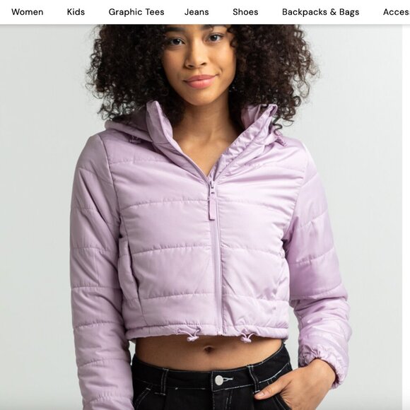 Full Tilt | Jackets & Coats | Full Tilt Cropped Lavender Puffer Jacket ...